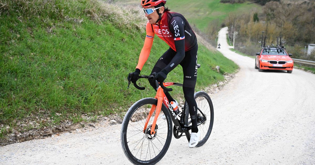 Unterstützungs- und Testfunktion für Geraint Thomas bei Strade Bianche ...