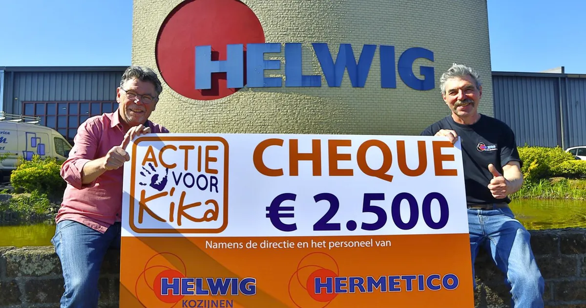 Eindbedrag actie KiKa bij Helwig Kozijnen en Hermetico bekend