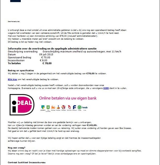 Centraal Justitieel Incassobureau Fake