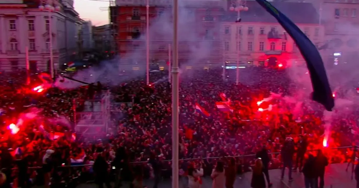 Se den vilde fejring af det kroatiske herrelandshold i Zagreb