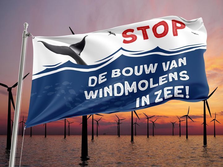 Laat deze vlag maar wapperen: Stop de bouw van windmolens in zee!