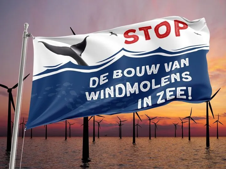 Laat deze vlag maar wapperen: Stop de bouw van windmolens in zee!
