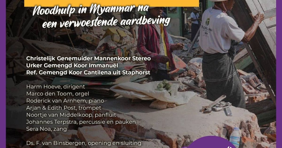Benefietconcert noodhulp Myanmar door Open Doors