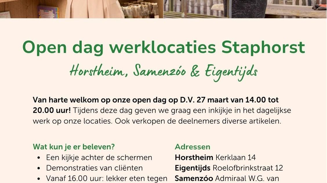 Open dag werklocaties Horstheim, Samenzóo en Eigentijds