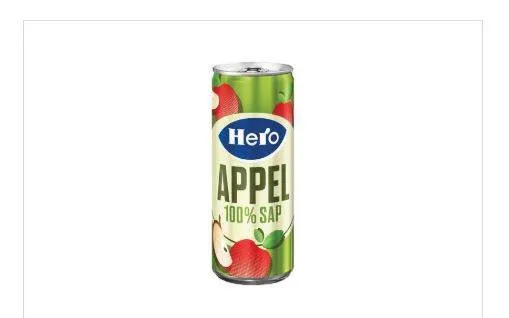 Mogelijk cafeïne in Hero blikjes Fruitsap Appel