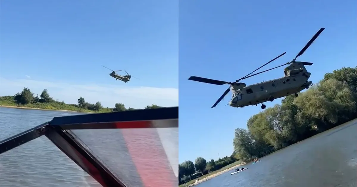 Speedboot en Chinook doen race op de Maas