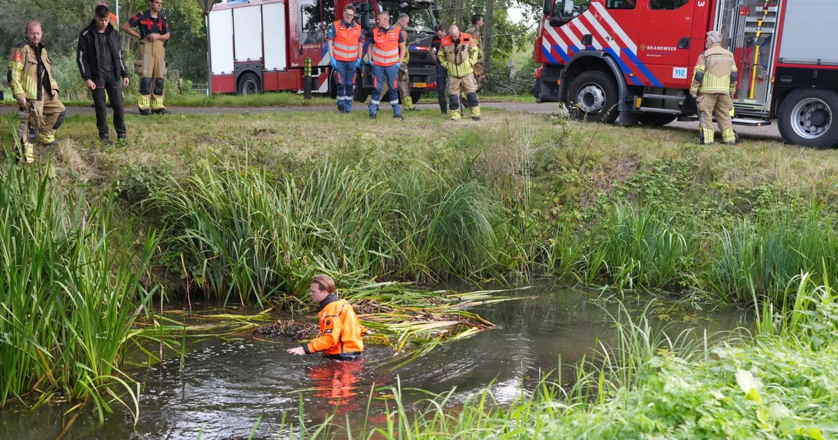 Hulpdiensten rukken massaal uit na vondst van fiets in sloot