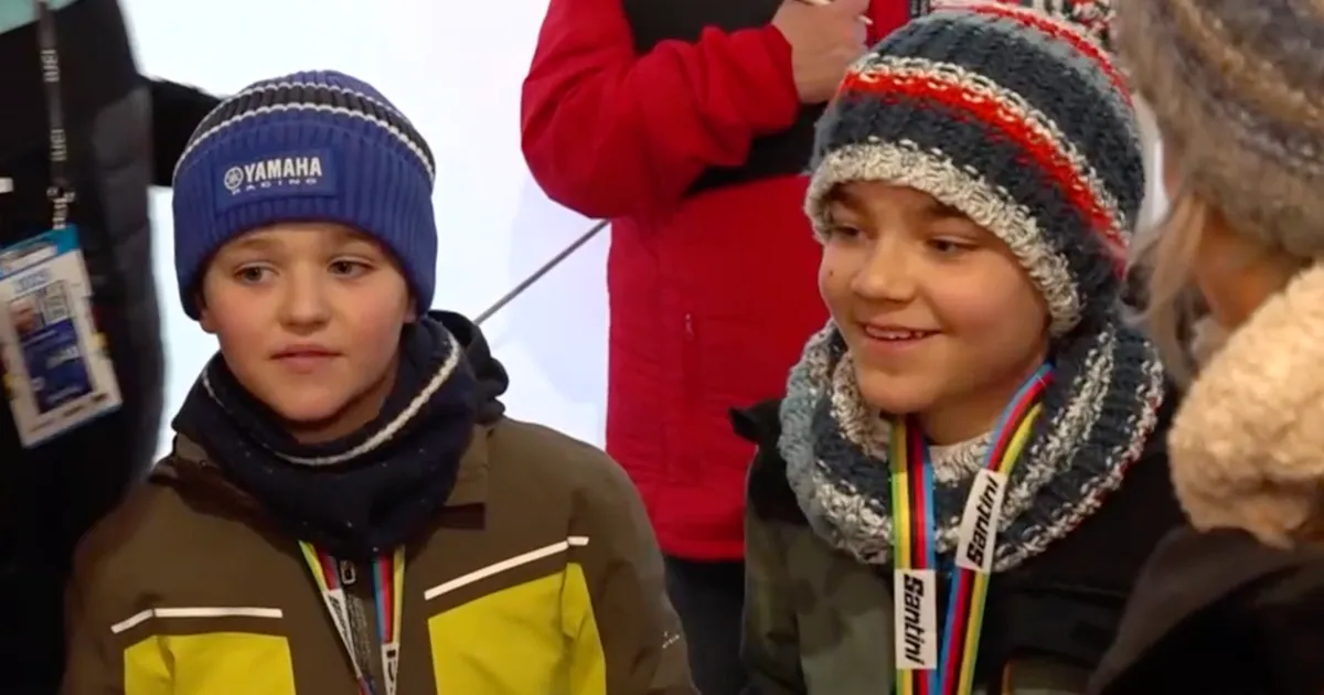 Théo (11) en Hugo (9) vonden Garmin van Wout van Aert: 'Sommigen wilden het afpakken'