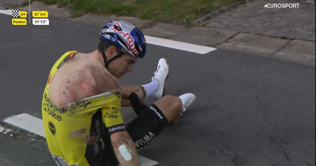 Horrific crash in peloton Dwars Door Vlaanderen: Pedersen, Van Aert and ...