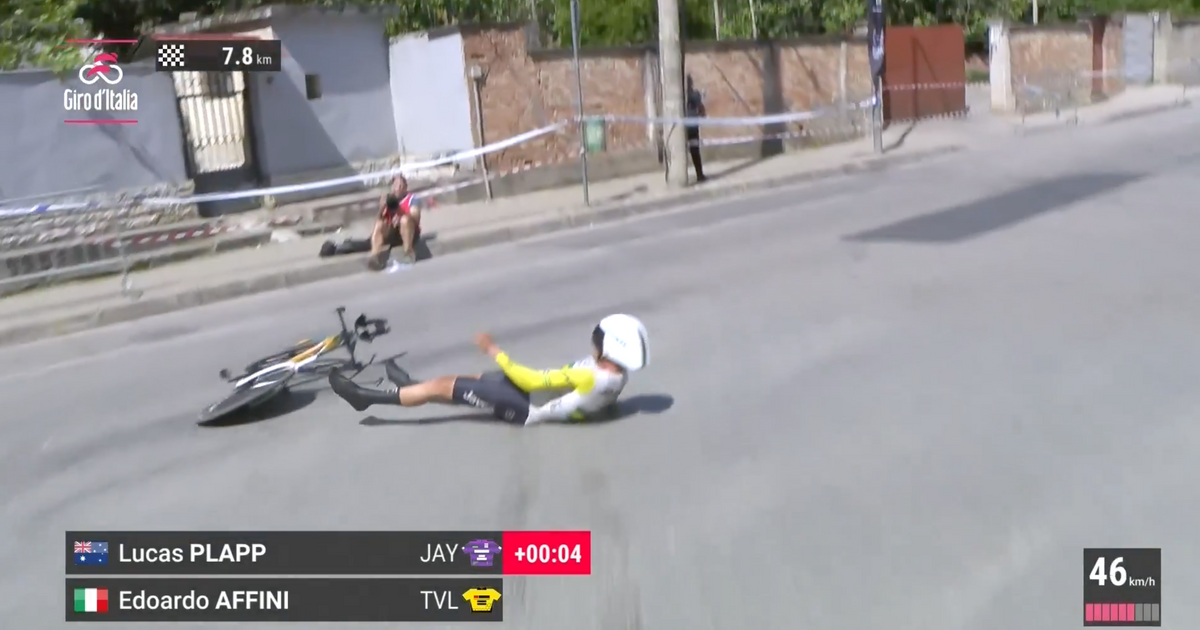 🎥 Treacherous corner in Giro time trial causes scary moments: Plapp ...