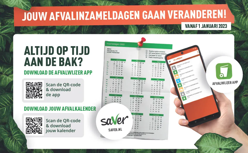 Saver attendeert inwoners: inzameldagen afval wijzigen per 1 januari