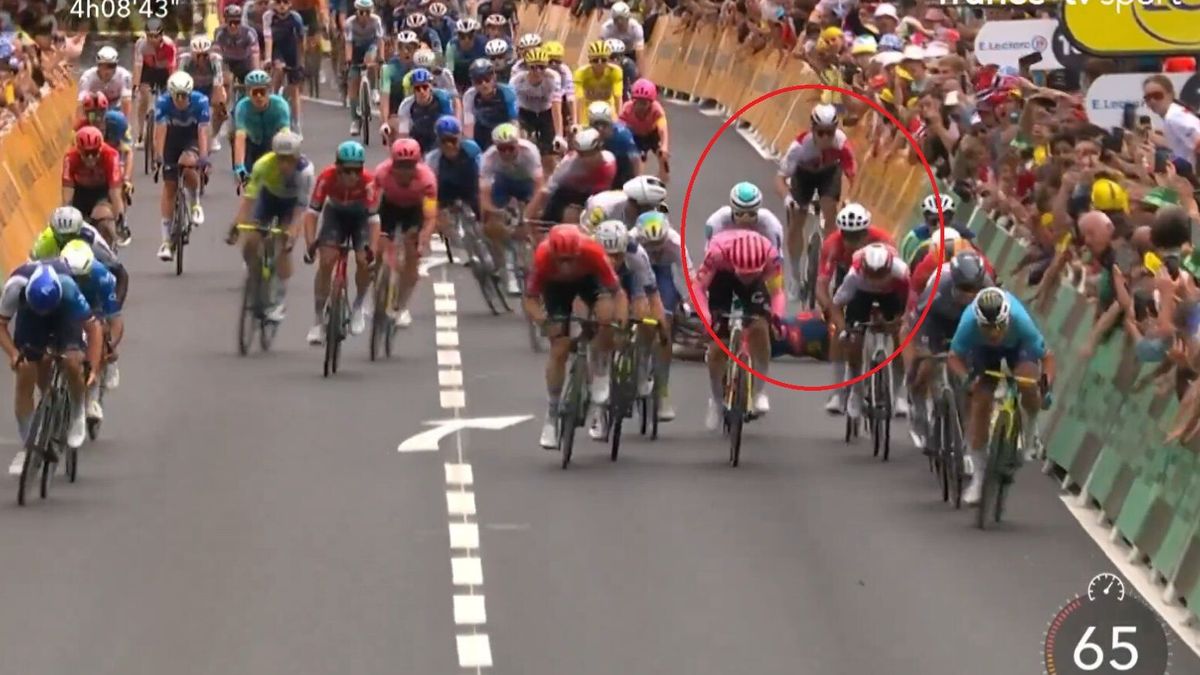 "Too fast to brake" - How a Tour de France rider bunny hopped over a ...