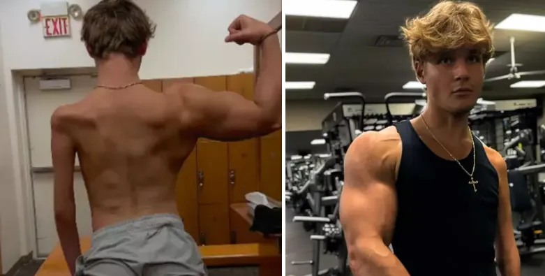 Fitnessfanaat geprezen nadat hij uitlegt waarom zijn rechterarm zoveel ...