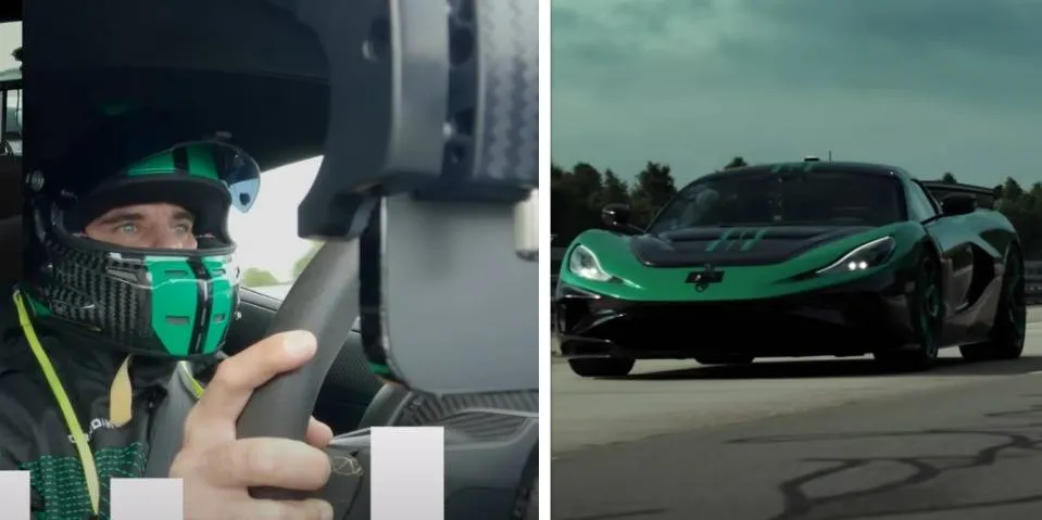 Meerijden in de snelste elektrische auto ter wereld, die onlangs 24 ...