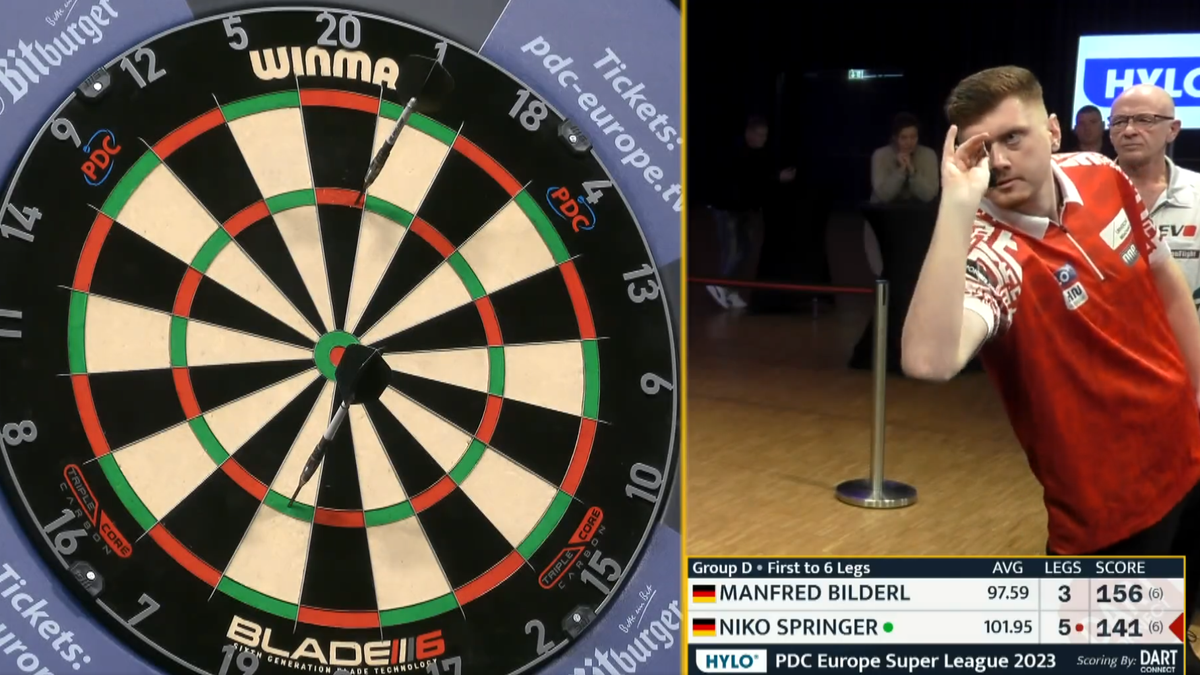 VIDEO: Niko Springer throws nine darter with opponent waiting for his ...