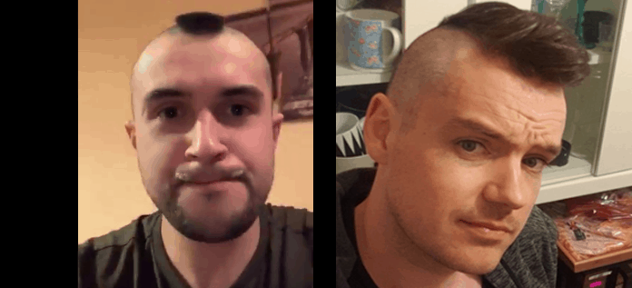 Jamie Lewis and Dan Dawson showcase new Coronavirus lockdown hairstyles ...