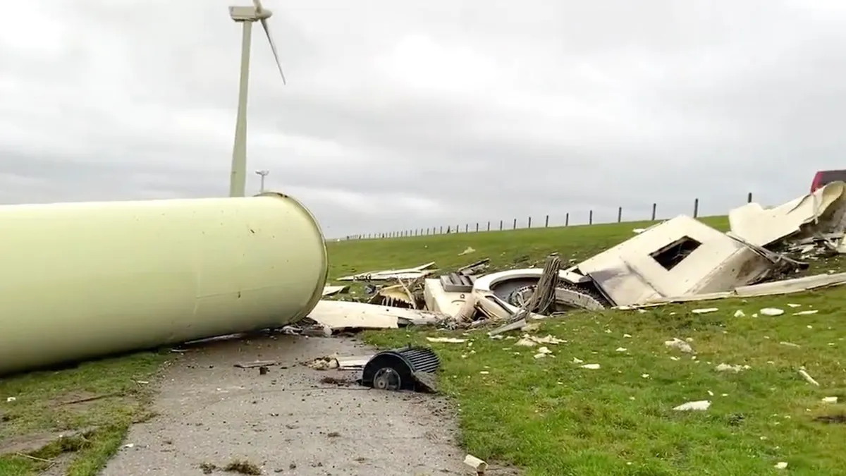 Video: windmolen in Zeewolde knakt en richt ravage aan | LOESOE
