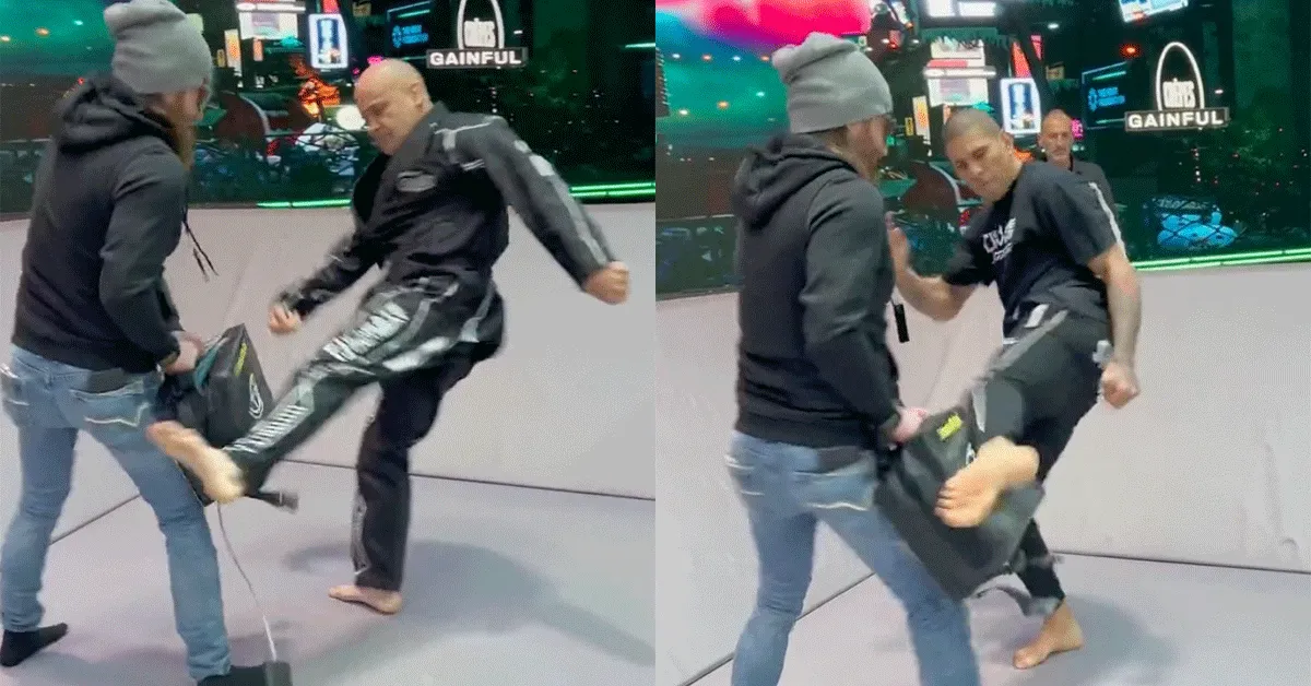 Wie trapt harder! Alex Pereira en Bas Rutten Low Kick wedstrijd | video ...