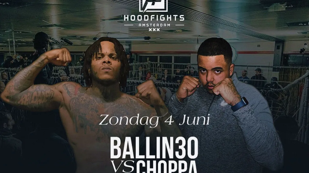 Kickbokspartij Rappers Ballin30 vs Choppa op 4 juni bij Hoodfights ...