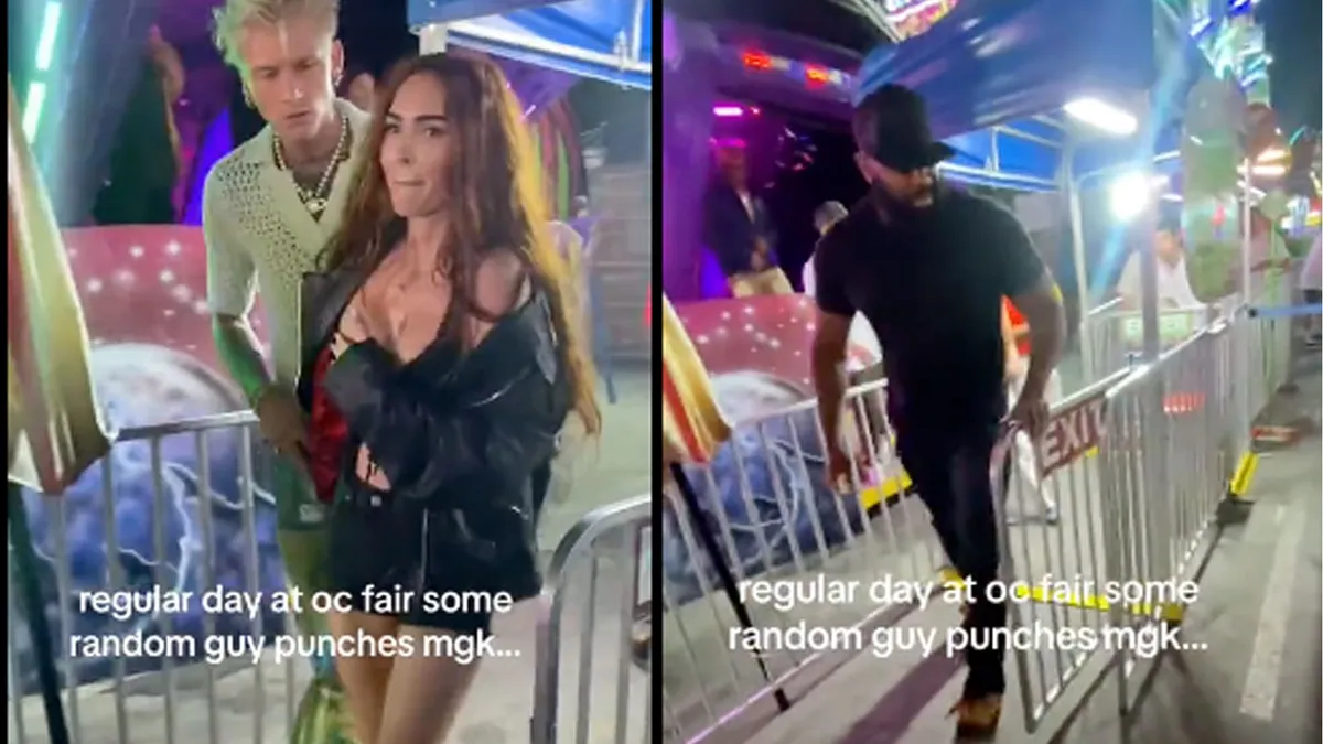 🎥 Machine Gun Kelly krijgt klappen op Megan Fox date night! Bodyguard ...