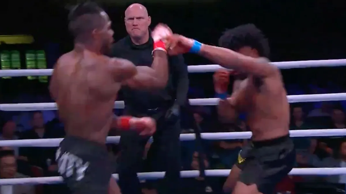 🎥 Bokser's wraak na wangklap op staredown! Vernietigt tegenstander in ...