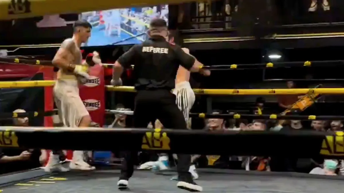 MMA-vechter geschorst na brute headkick in bokswedstrijd: 'Was aan het ...