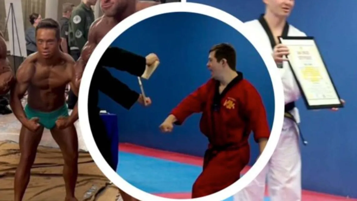 Bodybuilder met downsyndroom behaalt zwarte band in taekwondo ...