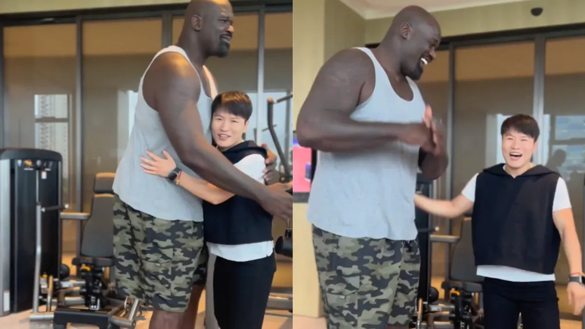 MMA-vechtster Weili Zhang weet Shaquille O’Neal te verrassen tijdens ...
