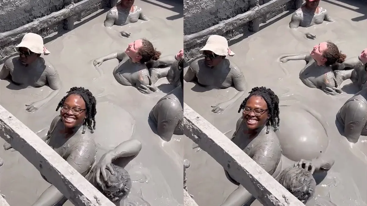 Nooit een puf laten in een modderbad, want iedereen kan het zien | VK ...