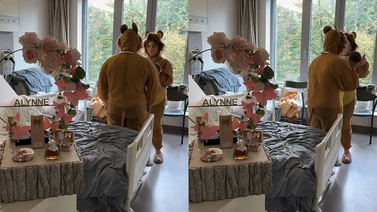 Baby eruit, hechtingen erin en dan geboorte baby aankondigen zoals in ...