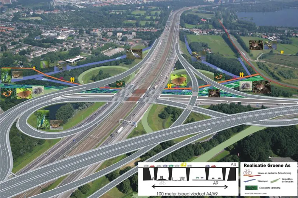 Fietspad door knoop A9 bij Badhoevedorp vond z’n oorsprong op luchtfoto