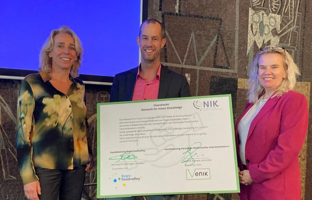 Overdracht Network for Insect Knowledge van Regio Foodvalley naar Venik