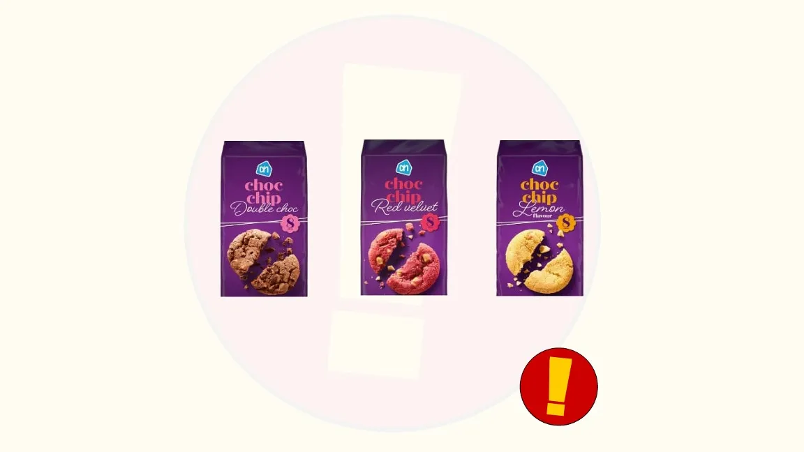 Albert Heijn AH Choc Chip Cookies terug om stukjes metaal