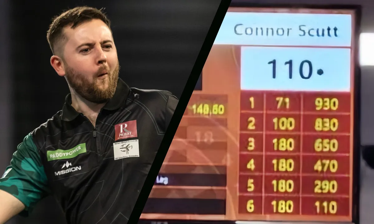 Bizarr: Connor Scutt wirft beim Turnier in England vier 180er in einem Leg