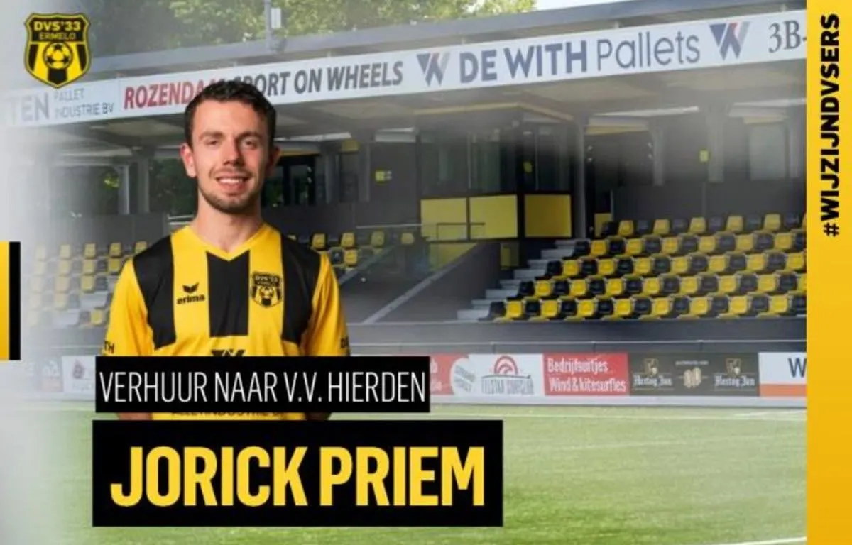 DVS’33 Ermelo verhuurt Jorick Priem aan Hierden