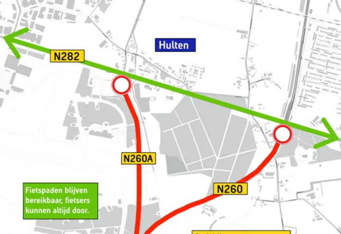 Komende tijd afsluitingen N260 en N260
