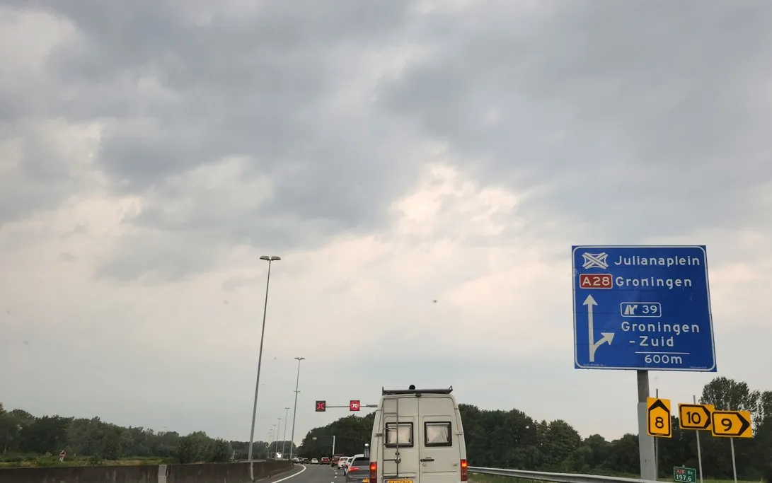 Toerit Groningen-Zuid en afrit Groningen-Centrum komend weekend dicht