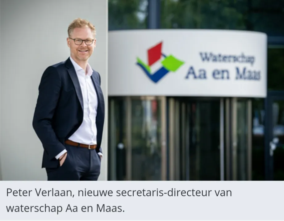 Peter Verlaan (46) nieuwe secretaris-directeur van waterschap Aa en Maas
