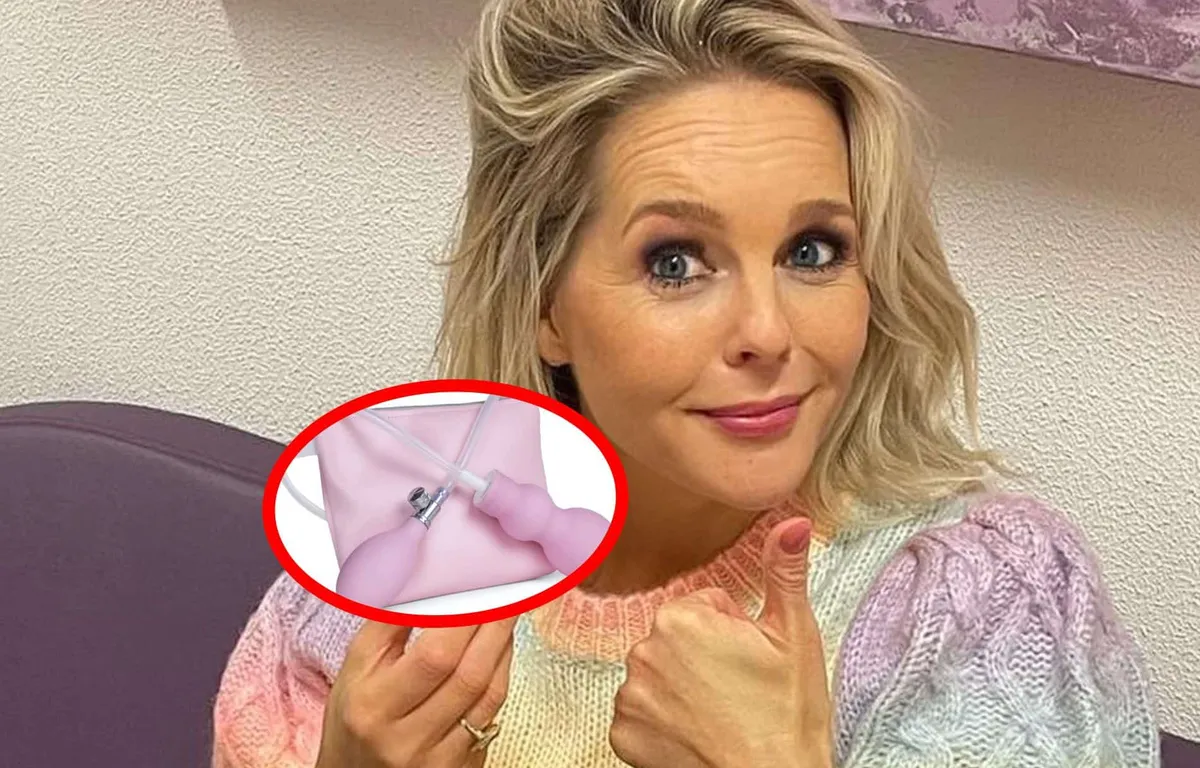 Foto: Chantal Janzen laat haar gleuf oprekken met mega ballon