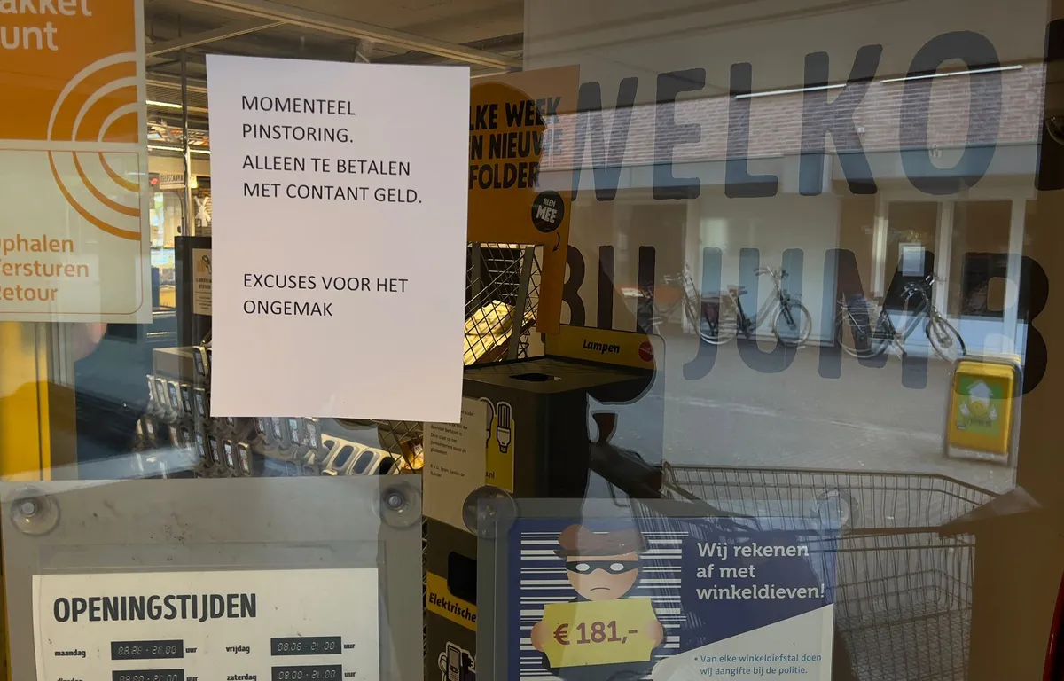 Landelijk pinstoring in winkels