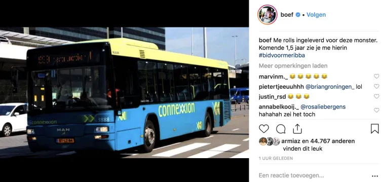 Boef reageert op het feit dat hij zijn rijbewijs kwijt is
