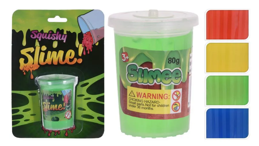 Veiligheidswaarschuwing Free & Easy slijm in potje, 4 kleuren