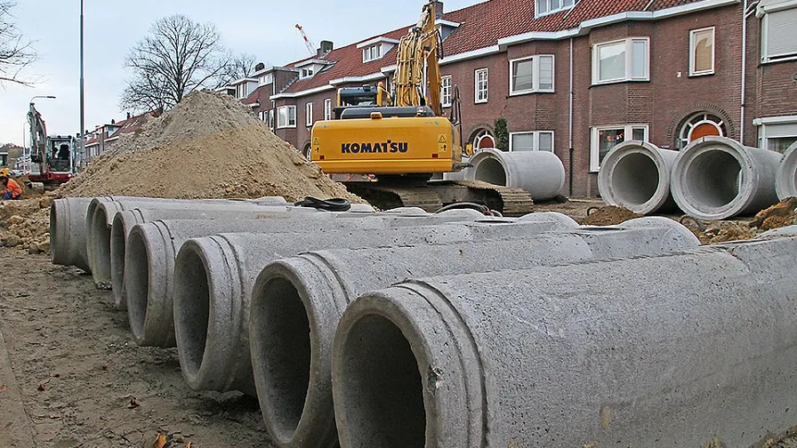 Asbest in kit tussen rioolbuizen Generaal Smutslaan