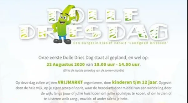 Dolle Dries Dag Landgoed Driessen op 22 augustus