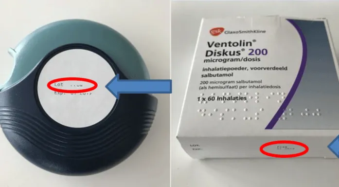 Terugroepactie inhalatoren Ventolin Diskus door productiefout