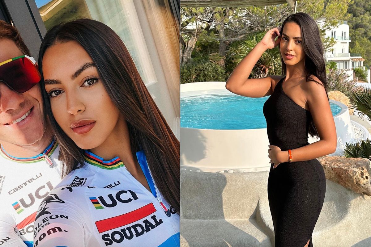 Oumi, de bloedmooie vrouw van Remco, steunt Evenepoel voor nieuwe regenboogtrui met prachtige foto's