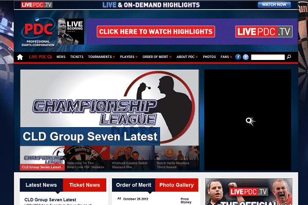 Nieuw uiterlijk voor de website van de Professional Darts Corporation