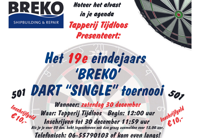 Laatste kans om deel te nemen aan Breko Eindejaars Dartstoernooi in ...