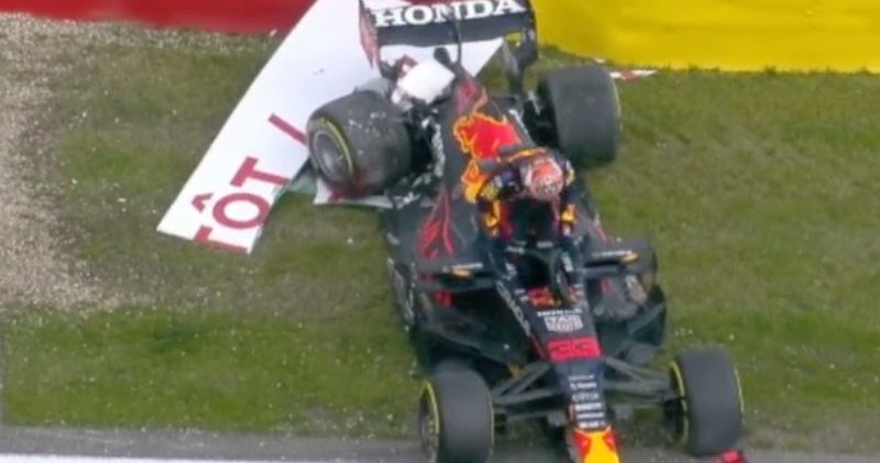 Video. Max Verstappen crasht tijdens VT2 in België