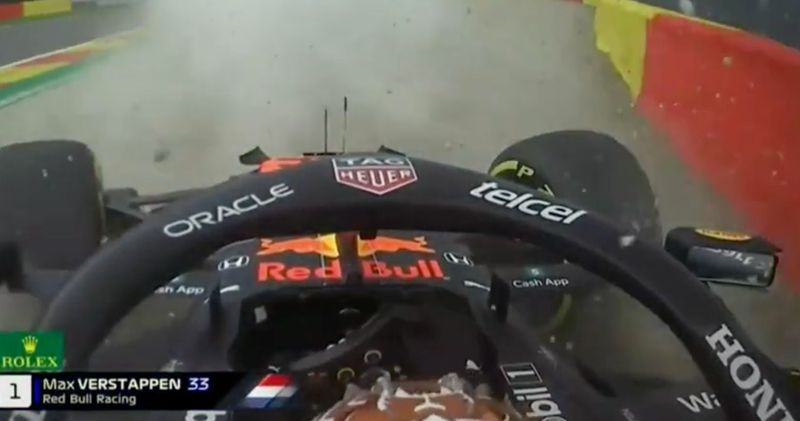 Video. On-board tijdens de crash van Max Verstappen in België